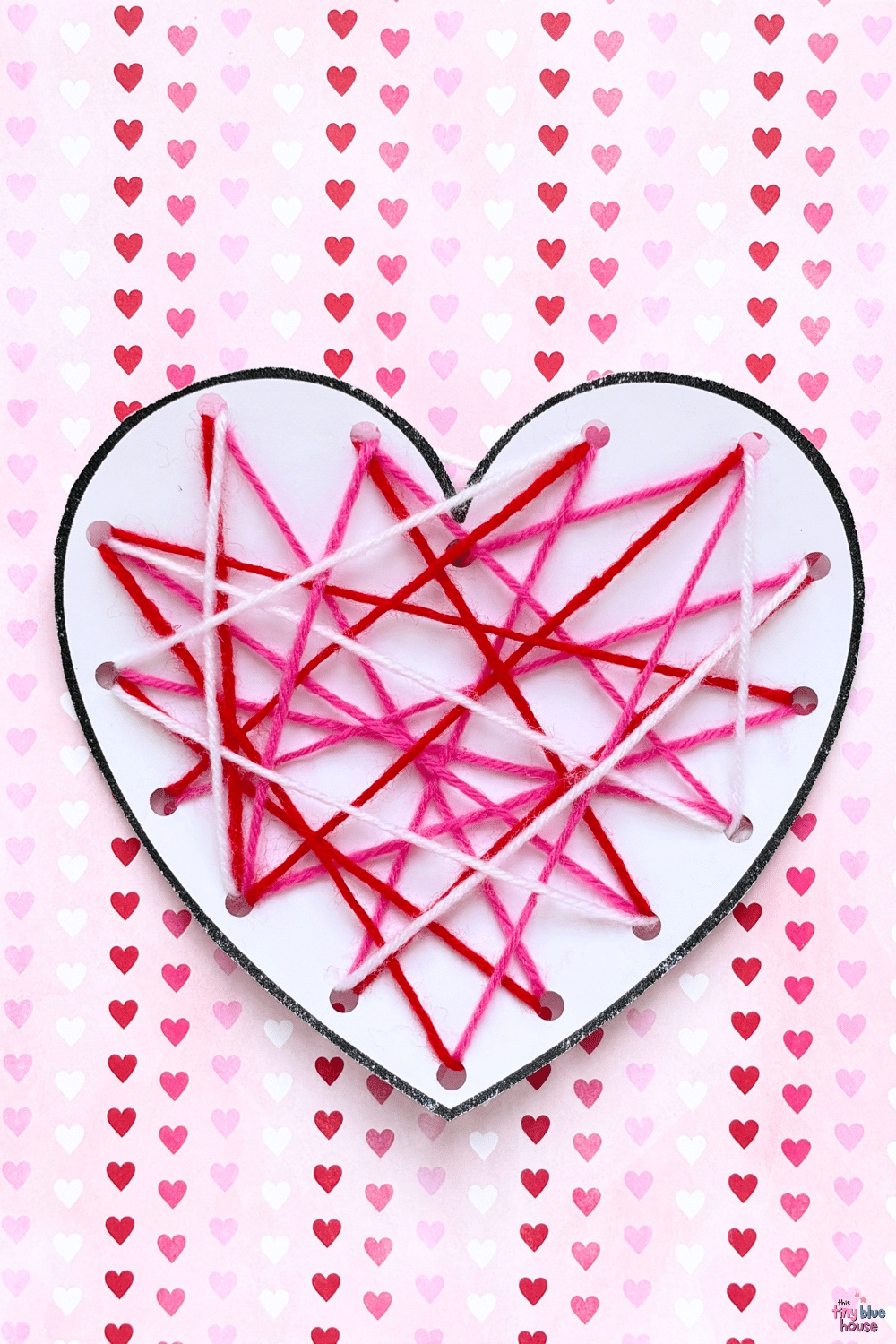 Heart Lacing Craft (Free Printable Template) - This Tiny Blue House