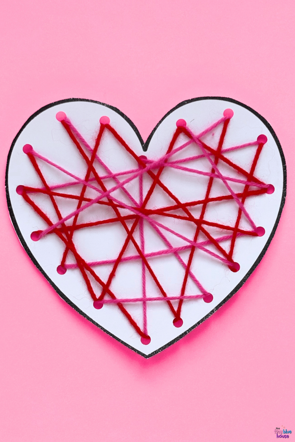 Heart Lacing Craft (Free Printable Template) - This Tiny Blue House