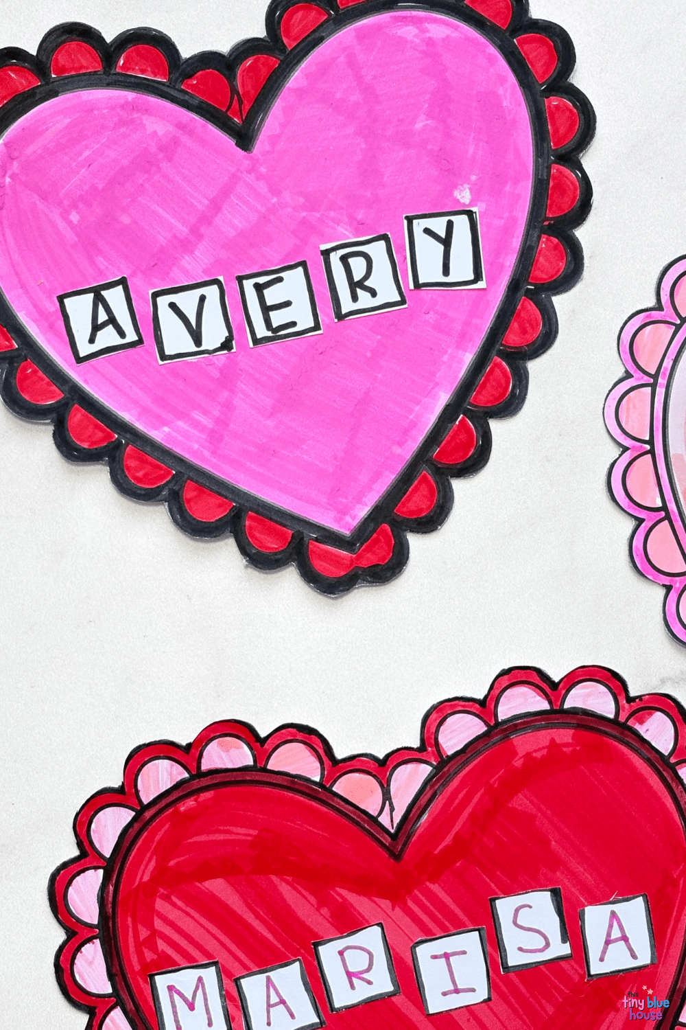 Heart Name Craft (Free Printable Template) - This Tiny Blue House