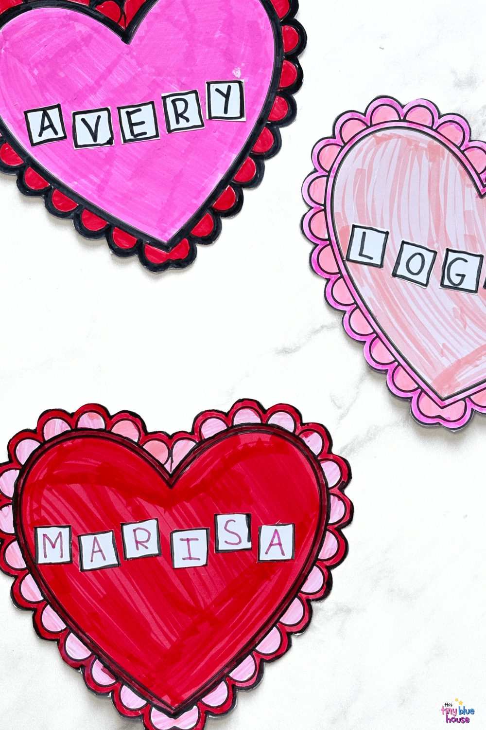 Heart Name Craft (Free Printable Template) - This Tiny Blue House