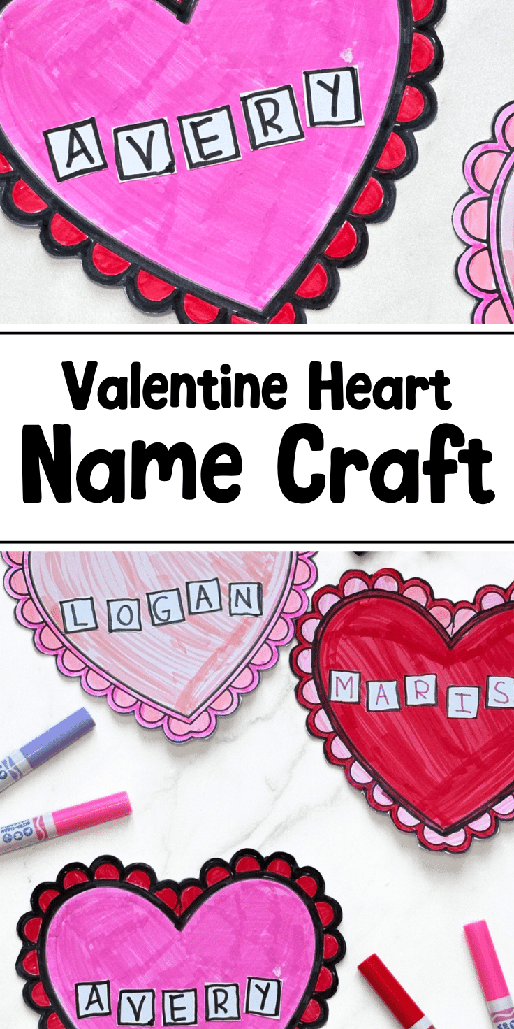 Heart Name Craft (Free Printable Template) - This Tiny Blue House
