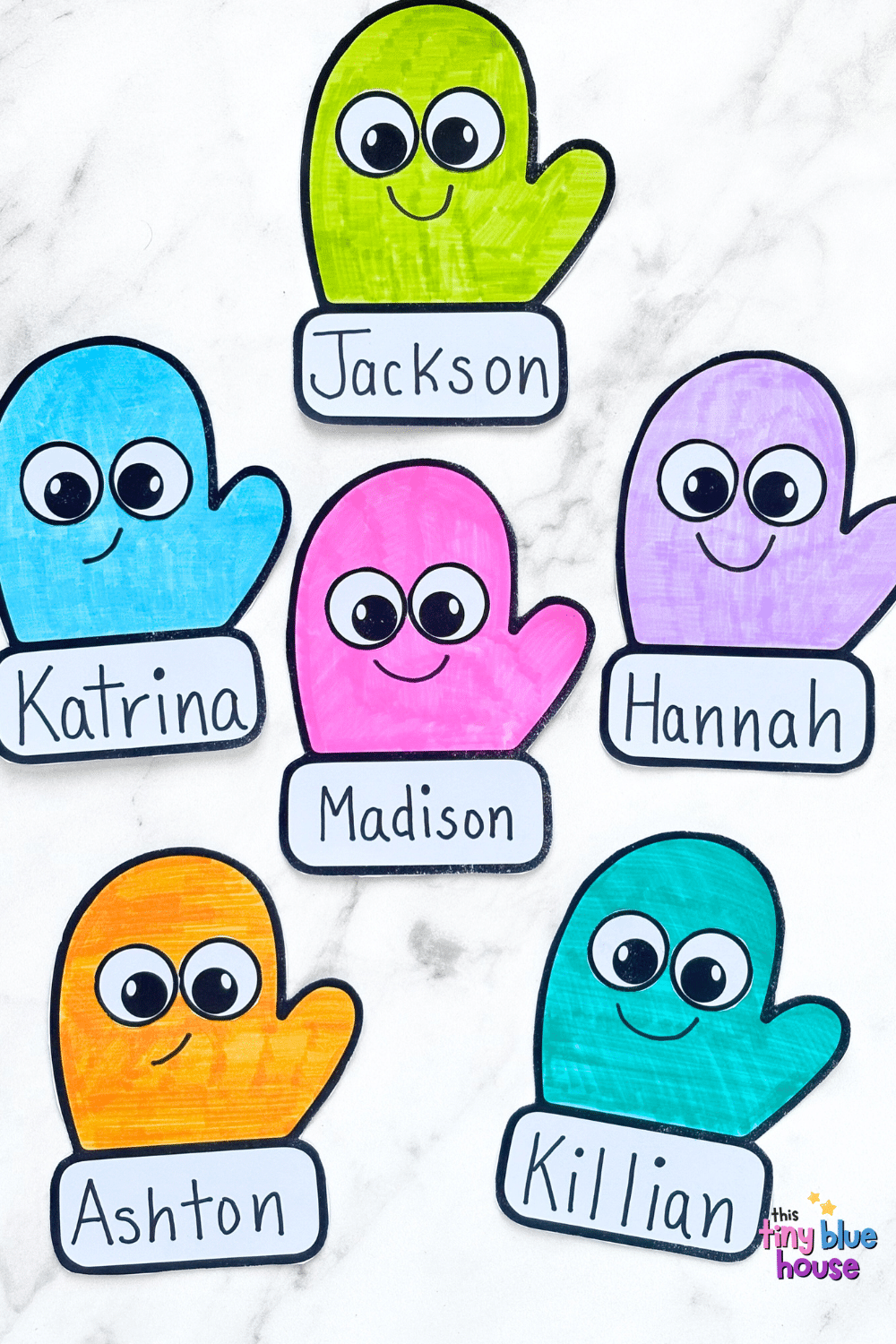 Mitten Name Craft (Free Printable Template) - This Tiny Blue House