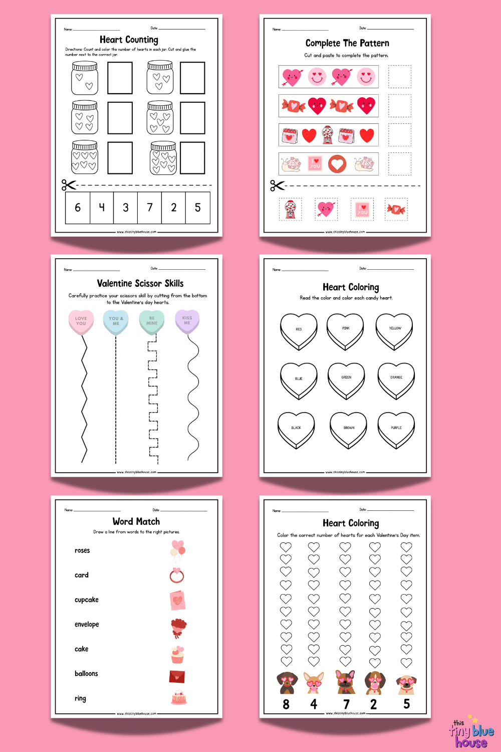 Preschool Valentine Worksheets (Free Printable) - This Tiny Blue House