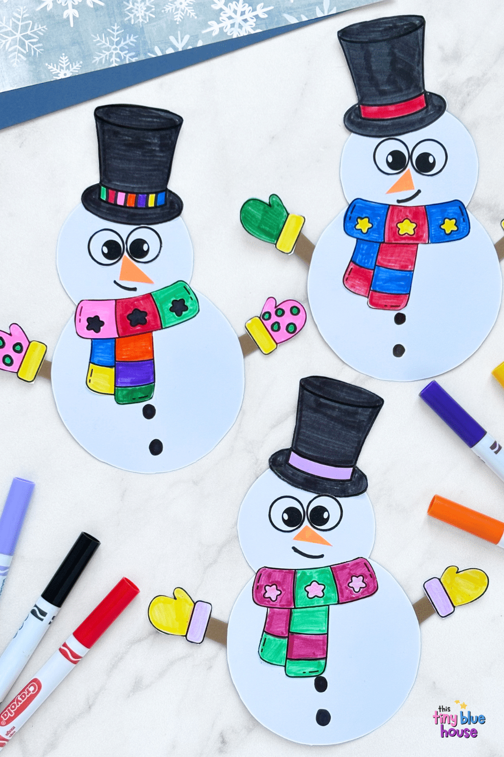 Snowman Craft (Free Printable Template) - This Tiny Blue House