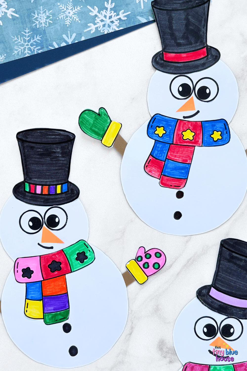 Snowman Craft (Free Printable Template) - This Tiny Blue House