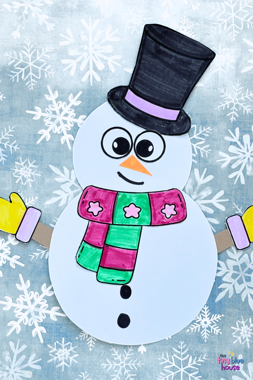 Snowman Craft (Free Printable Template) - This Tiny Blue House