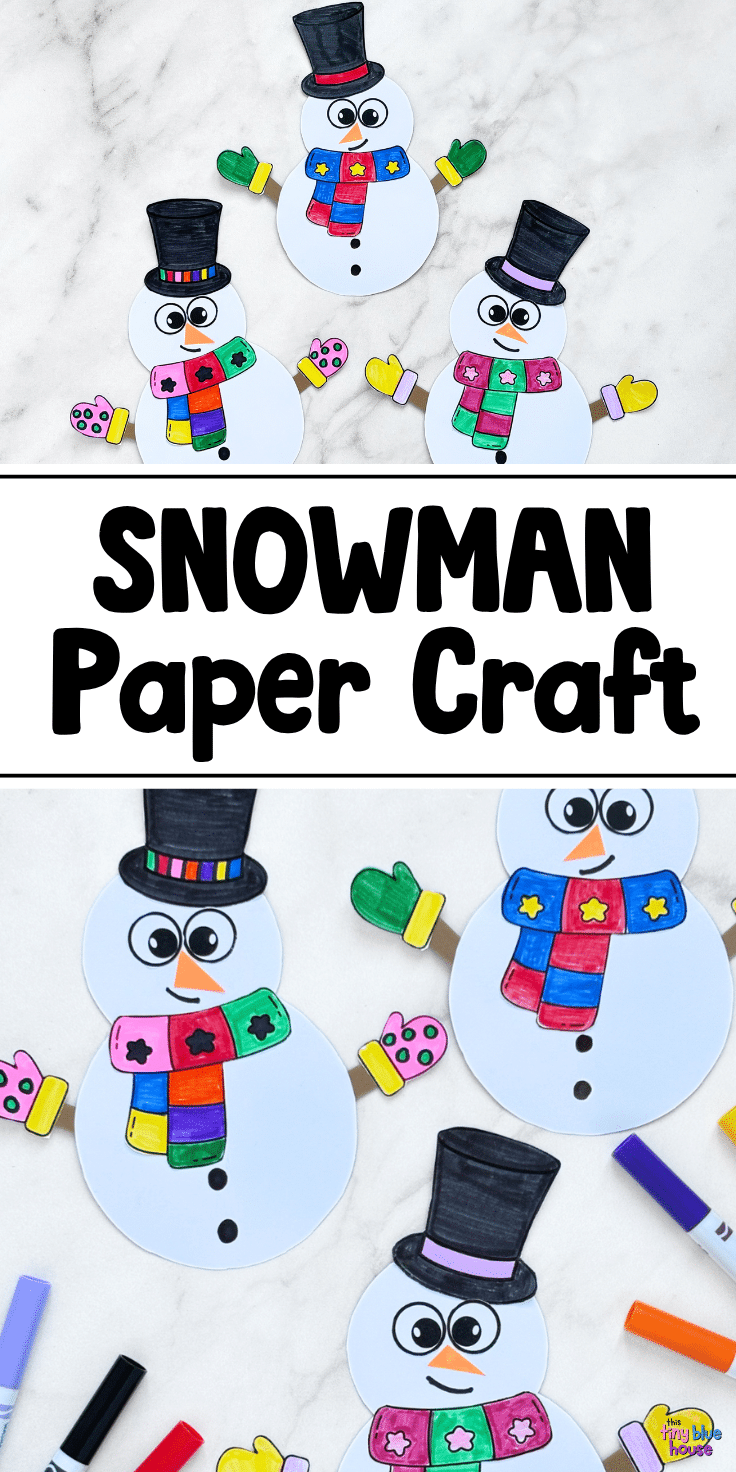 Snowman Craft (Free Printable Template) - This Tiny Blue House