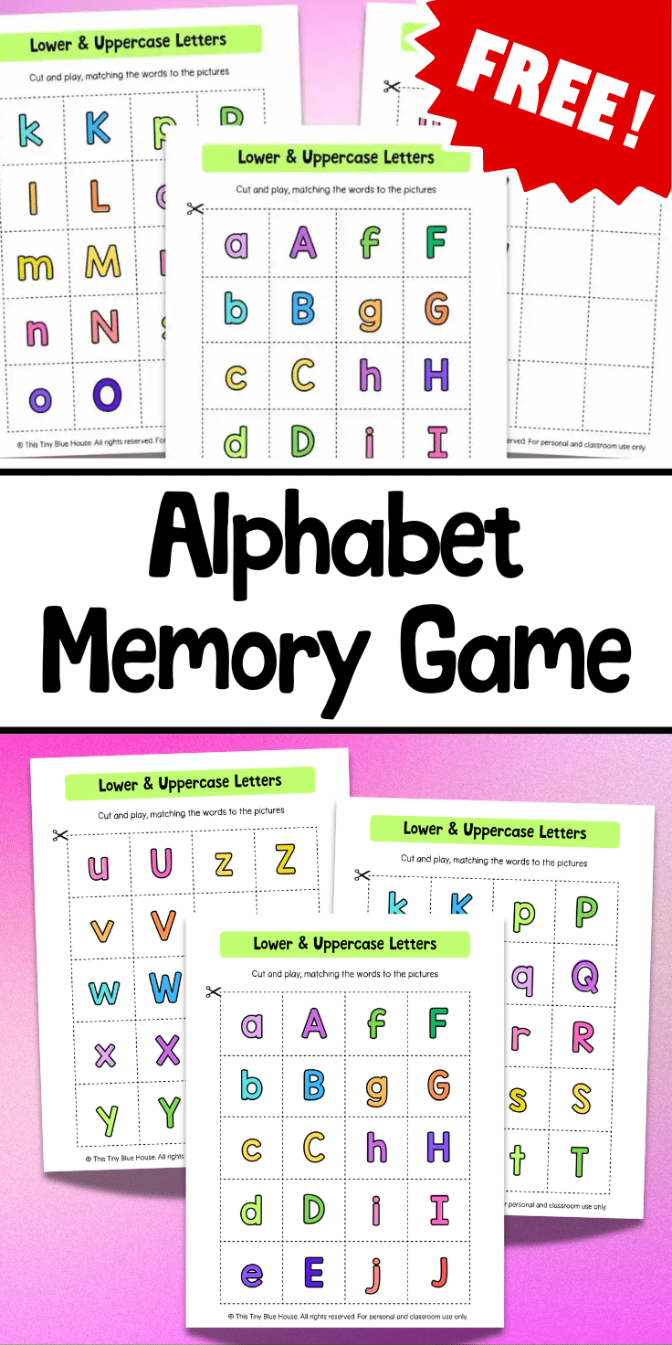Alphabet Memory Game (Free Printable Letter Matching Game) - This Tiny ...