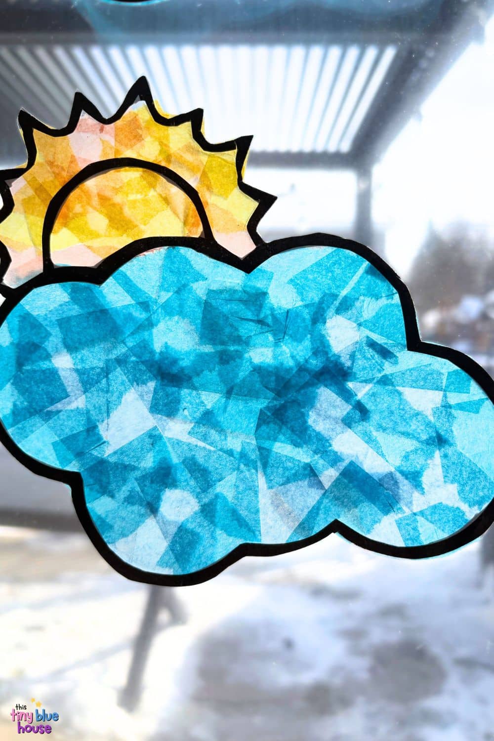 Cloud Suncatcher Craft (Free Printable Template) - This Tiny Blue House