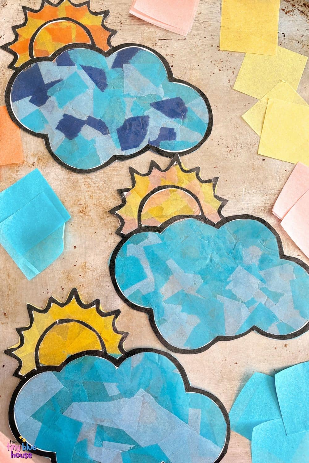 Cloud Suncatcher Craft (Free Printable Template) - This Tiny Blue House