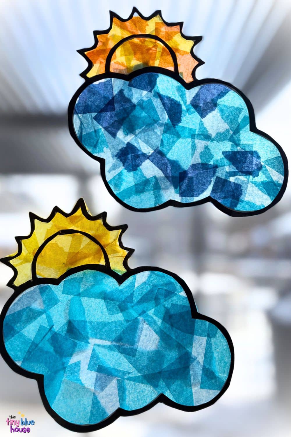 Cloud Suncatcher Craft (Free Printable Template) - This Tiny Blue House