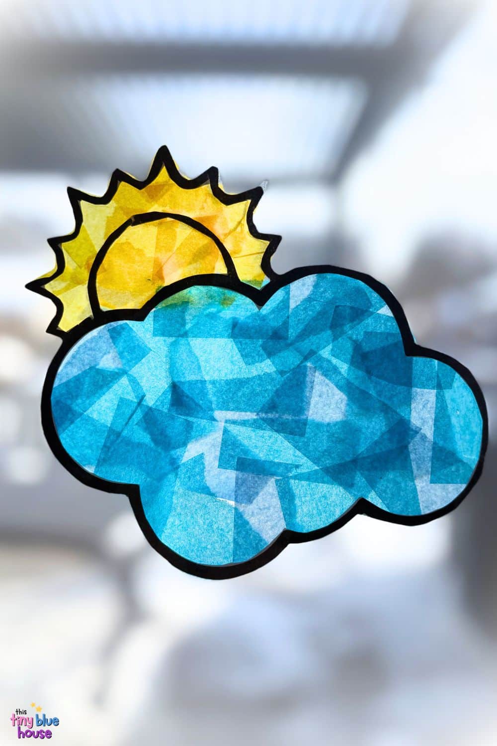 Cloud Suncatcher Craft (Free Printable Template) - This Tiny Blue House