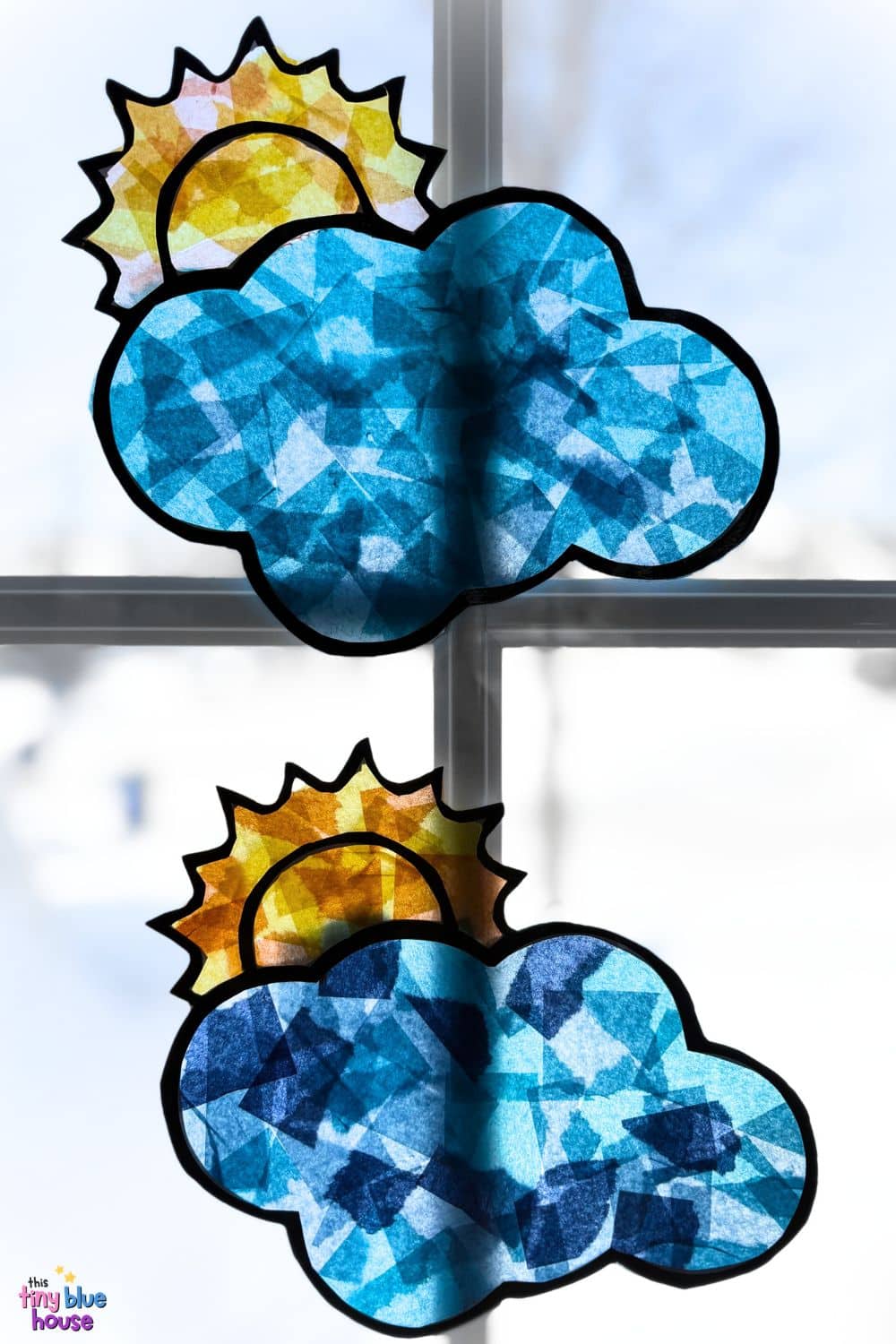 Cloud Suncatcher Craft (Free Printable Template) - This Tiny Blue House