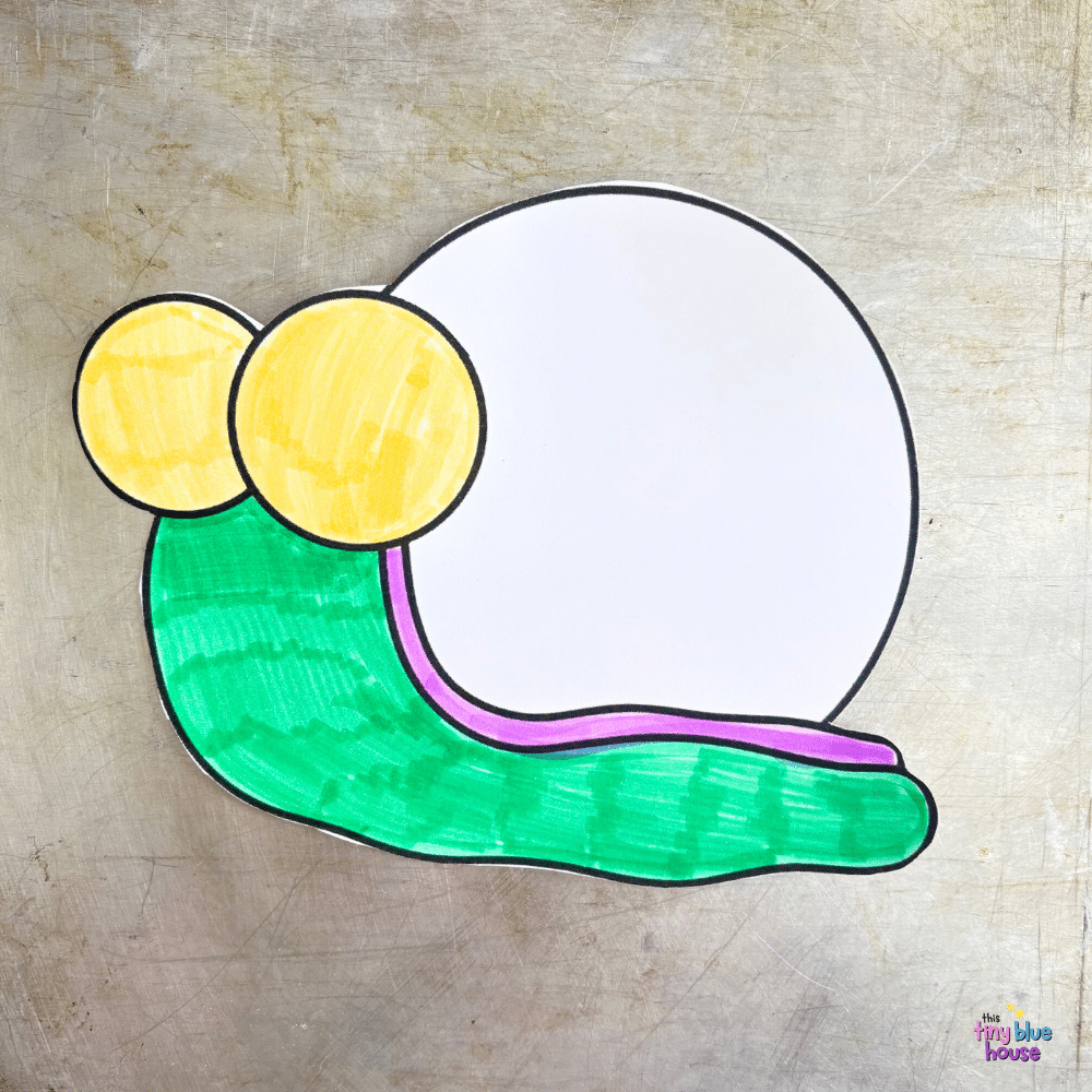 Mosaic Snail Craft (Free Printable Template) - This Tiny Blue House