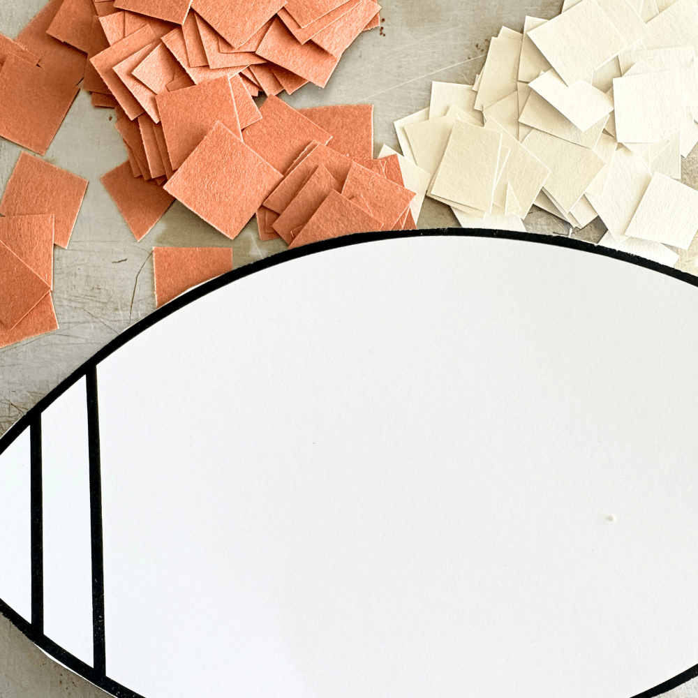 Mosaic Football Craft (Free Printable Template) - This Tiny Blue House