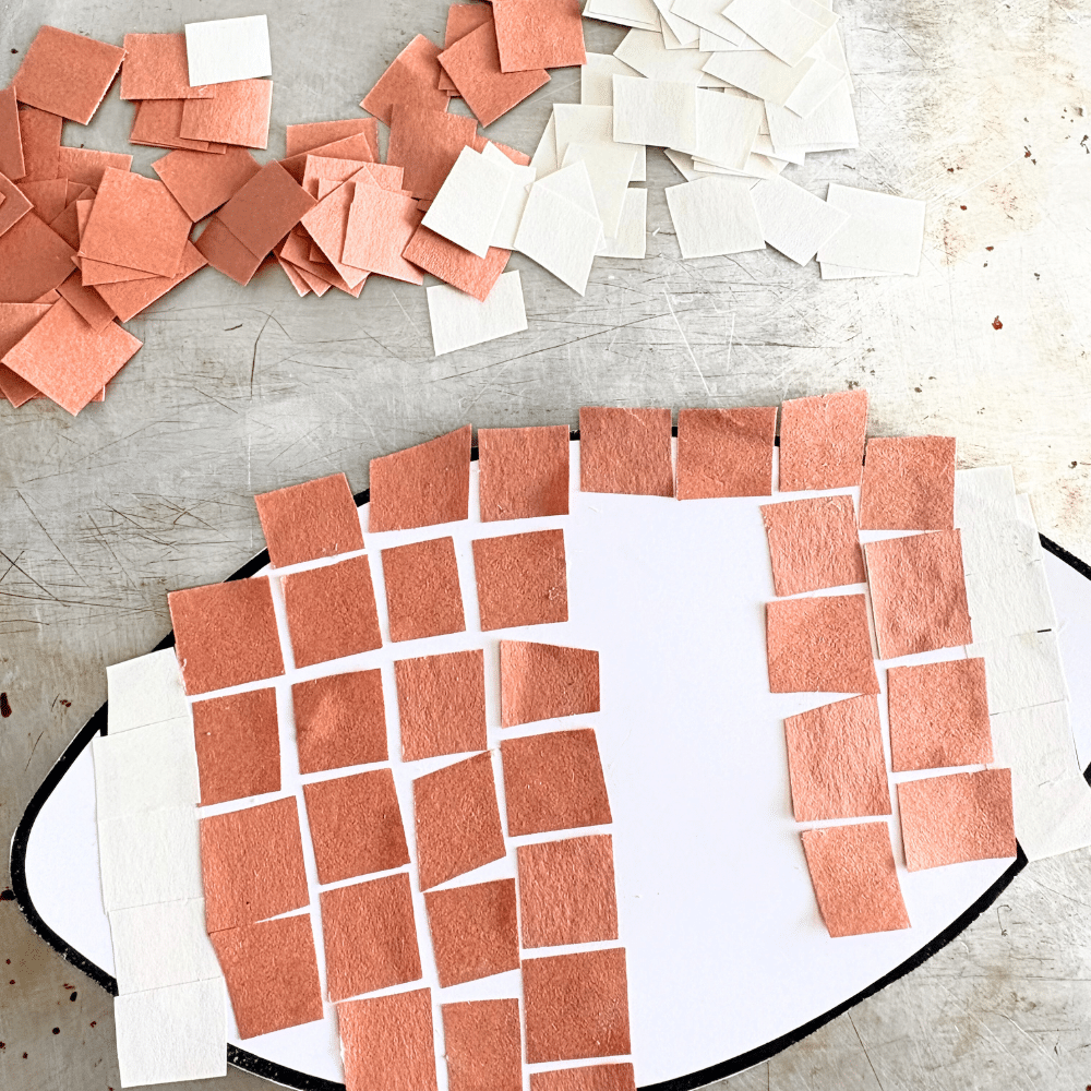 Mosaic Football Craft (Free Printable Template) - This Tiny Blue House