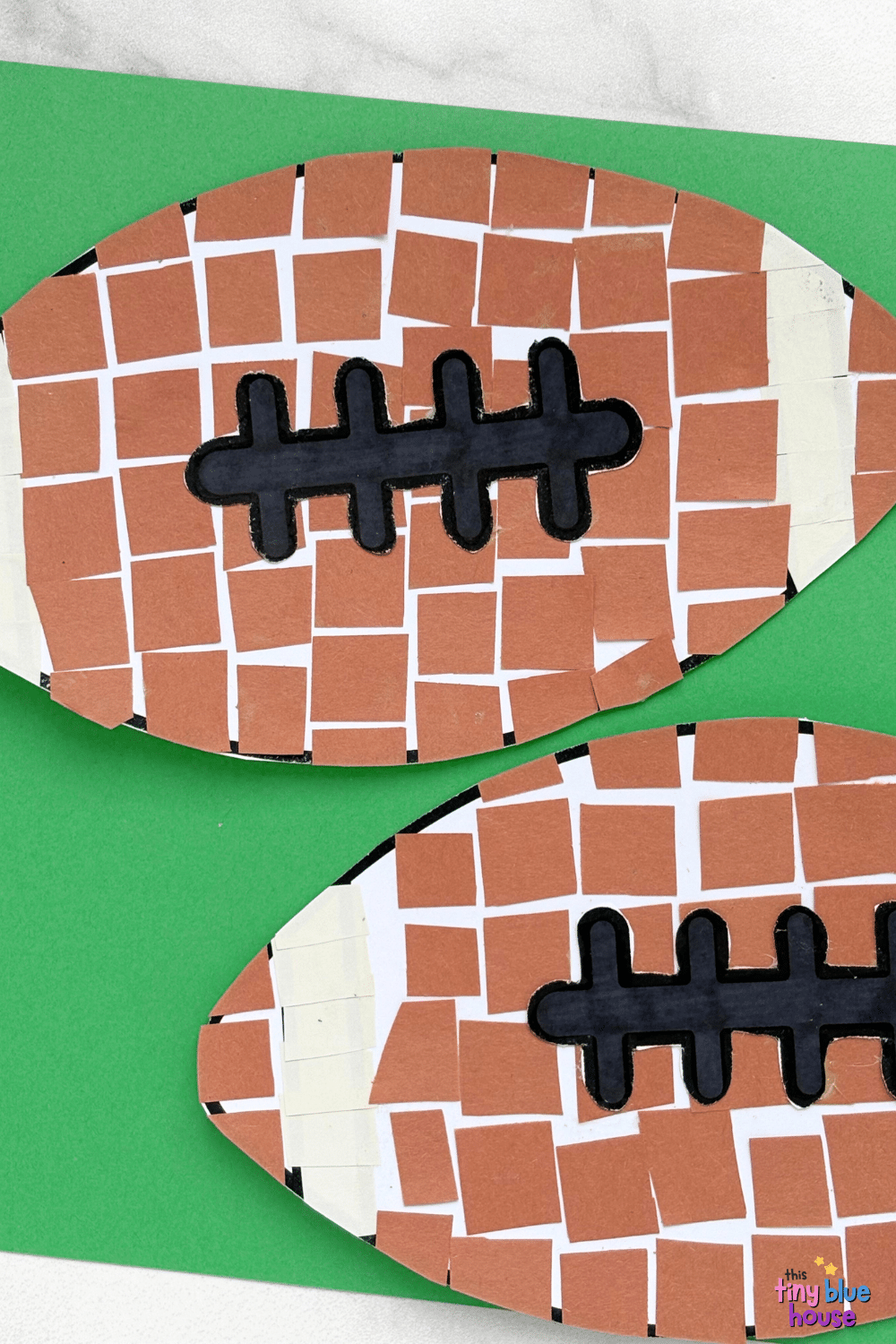 Mosaic Football Craft (Free Printable Template) - This Tiny Blue House