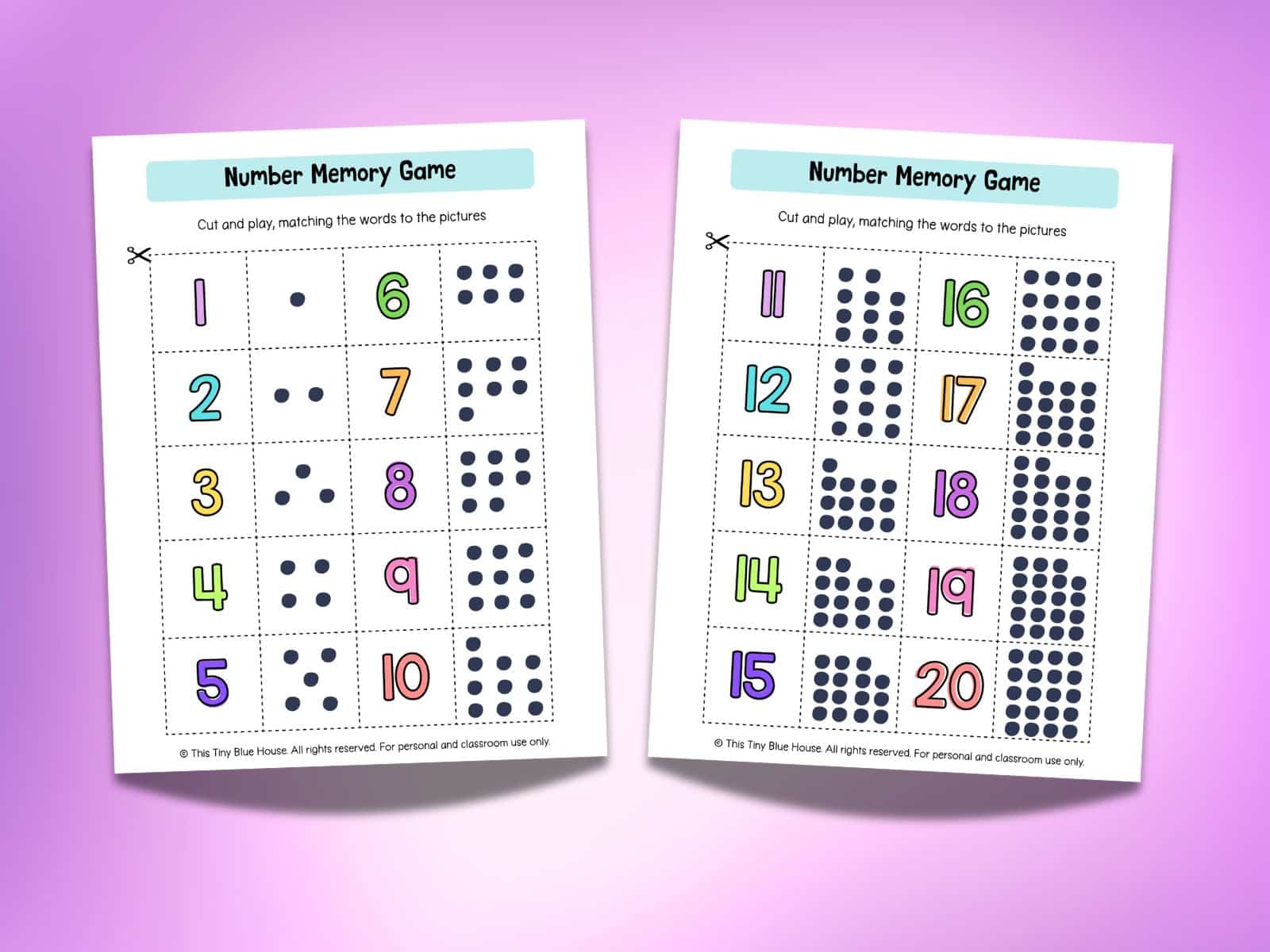 Number Memory Game (Free Printable for Preschool & Kindergarten) - This ...