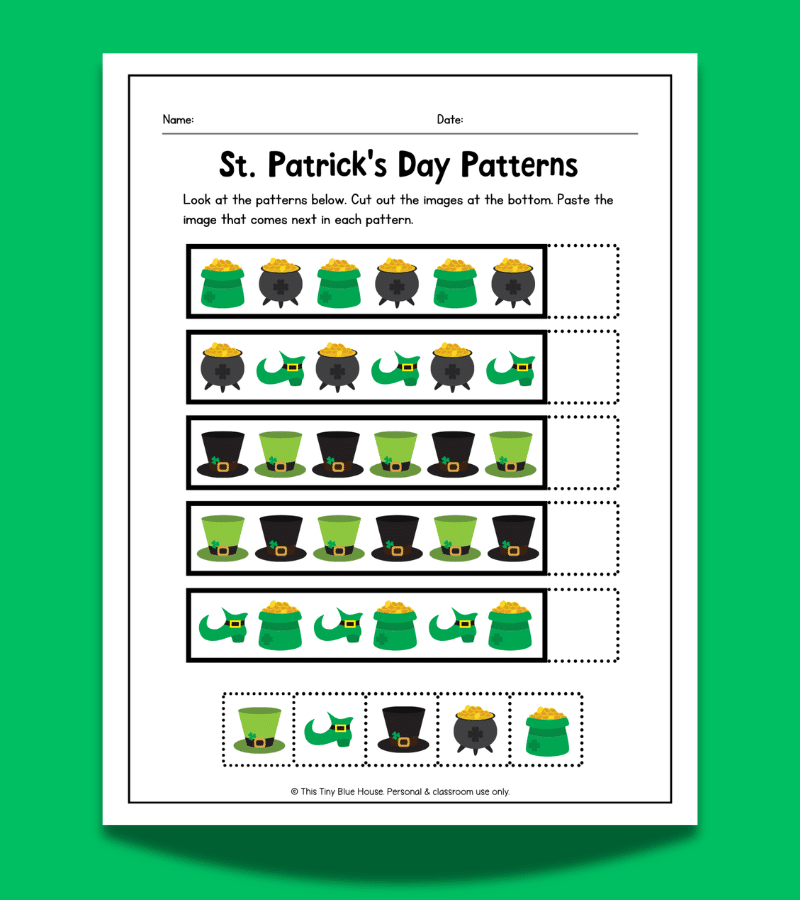 St Patrick's Day Worksheets (Free Printable Activity Pack) - This Tiny ...