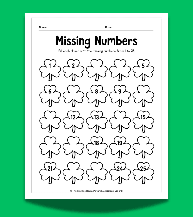 St Patrick's Day Worksheets (Free Printable Activity Pack) - This Tiny ...
