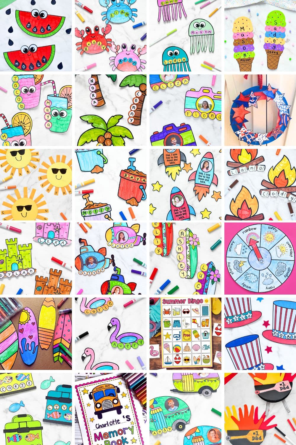 Summer Crafts and Activities For Kids( 60+ Free Printables) - This Tiny ...