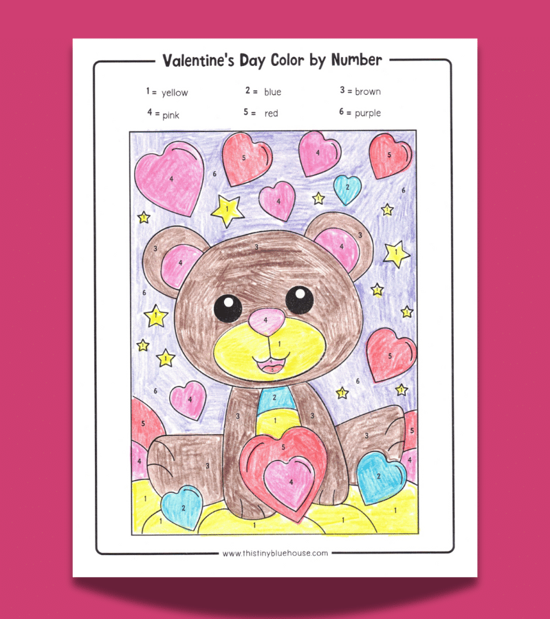 Valentine Color By Number (Free Printable Template) - This Tiny Blue House