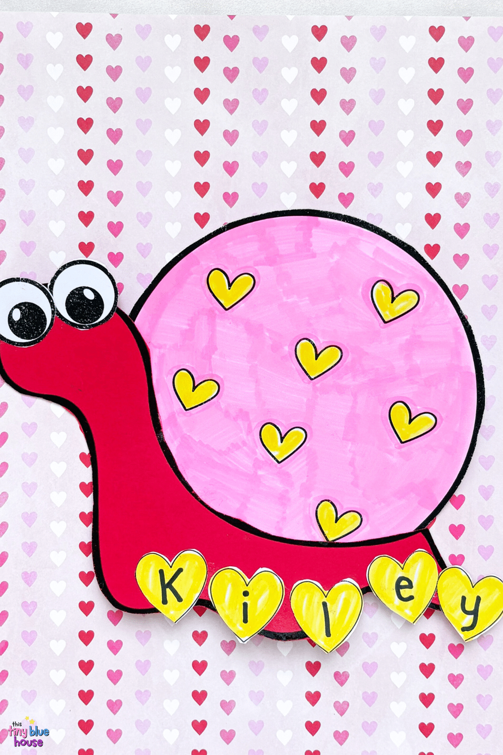 Valentine Snail Name Craft (Free Printable Template) - This Tiny Blue House