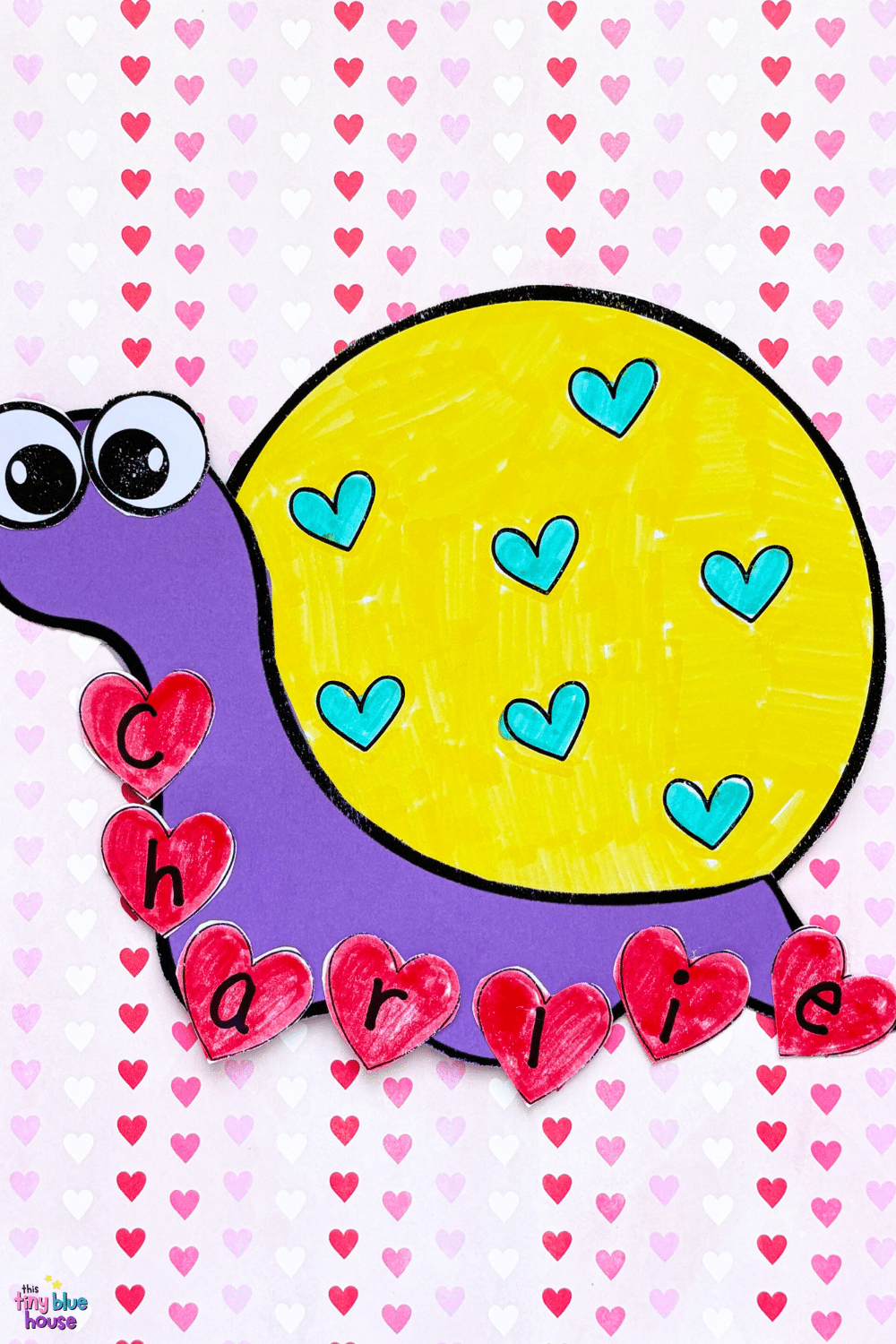 Valentine Snail Name Craft (Free Printable Template) - This Tiny Blue House
