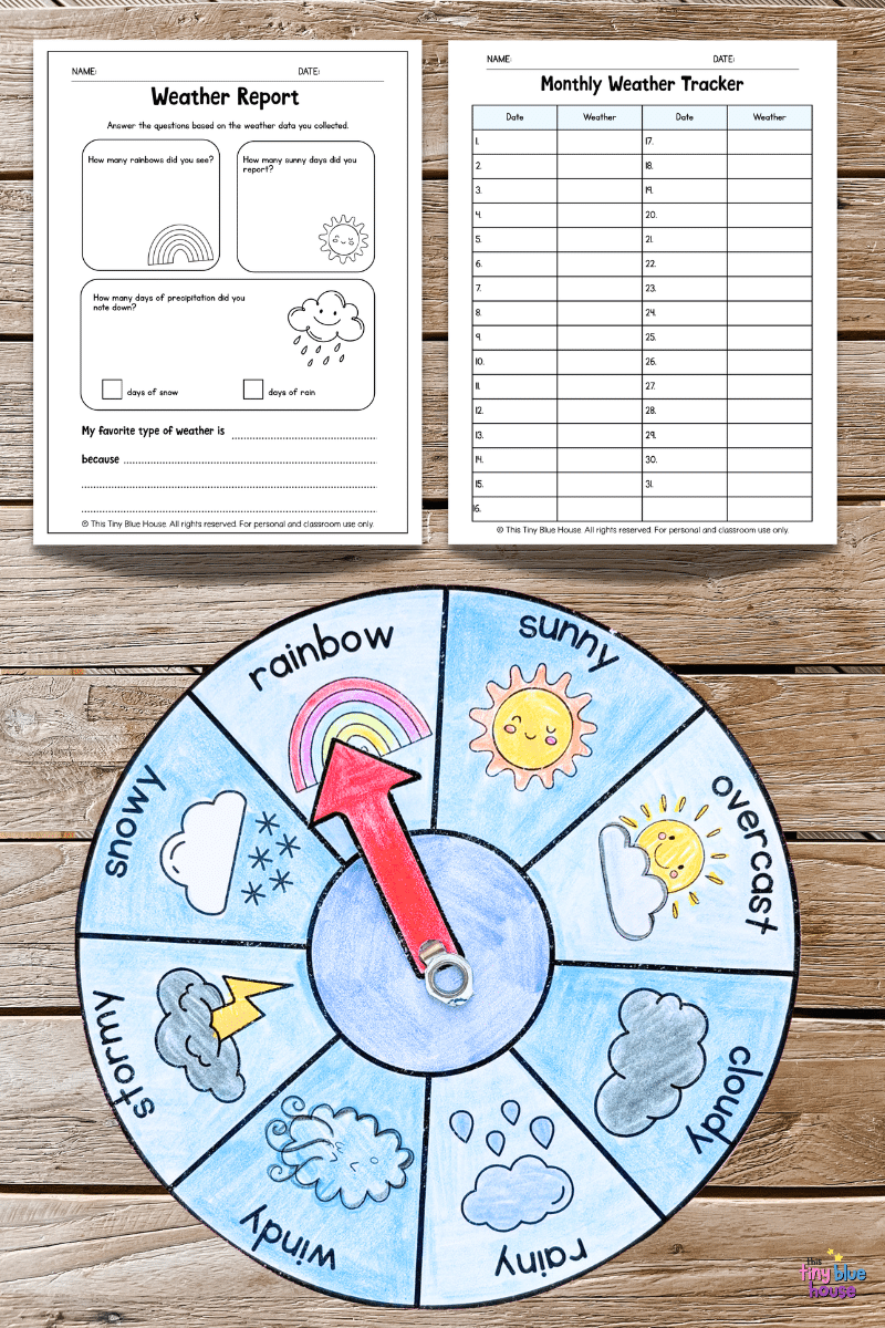 Weather Wheel Craft (Free Printable Activity Pack) - This Tiny Blue House