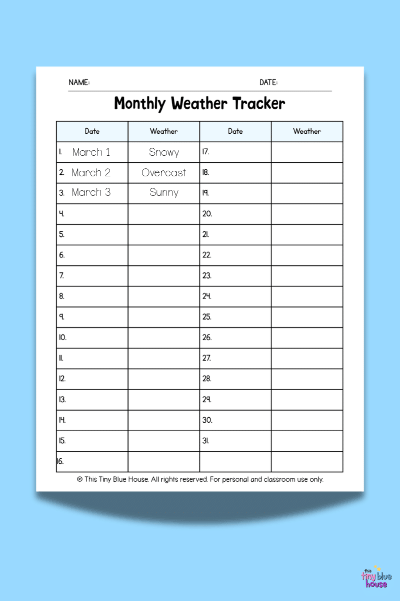 Weather Wheel Craft (Free Printable Activity Pack) - This Tiny Blue House