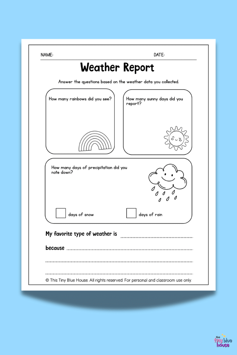 Weather Wheel Craft (Free Printable Activity Pack) - This Tiny Blue House