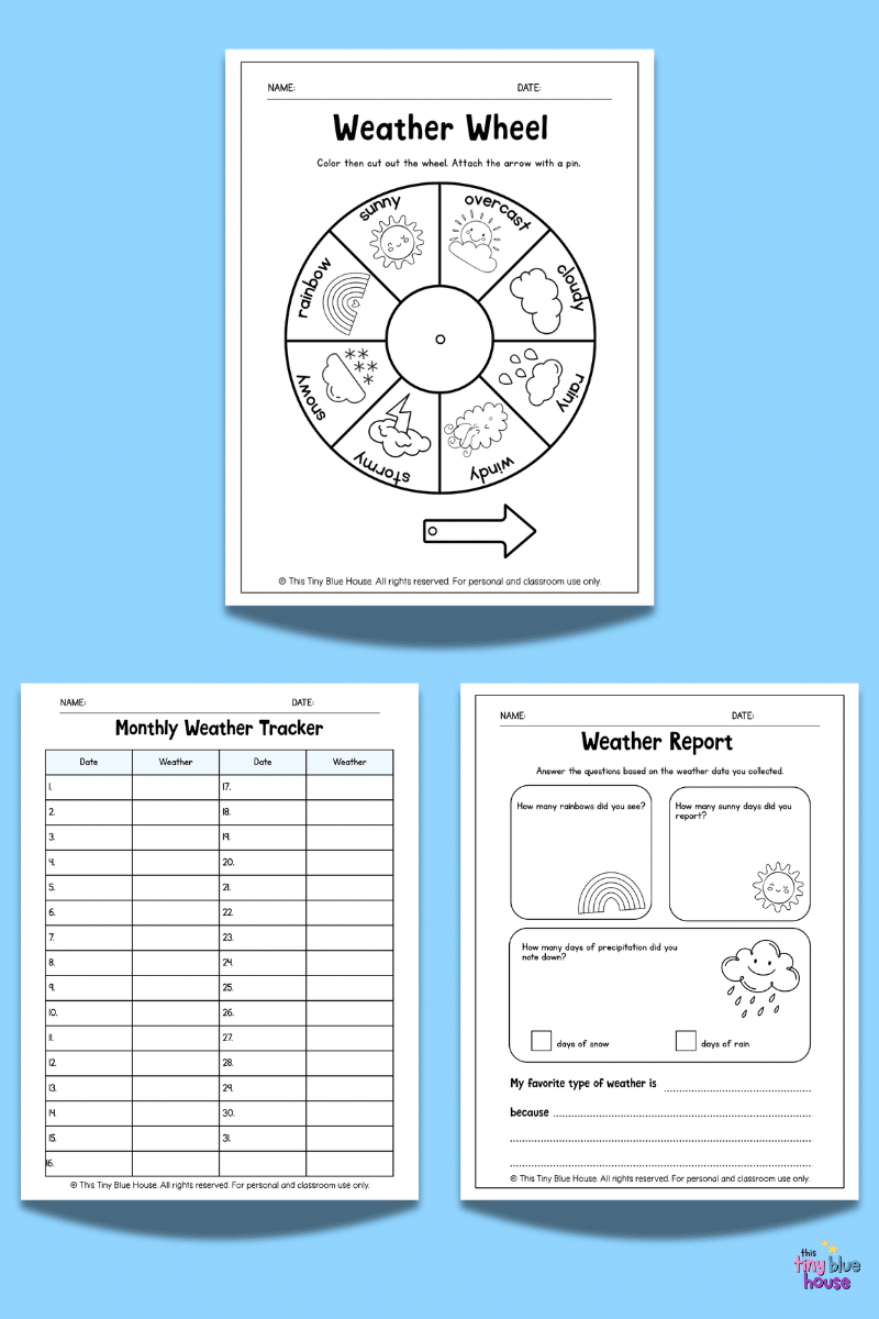 Weather Wheel Craft (Free Printable Activity Pack) - This Tiny Blue House