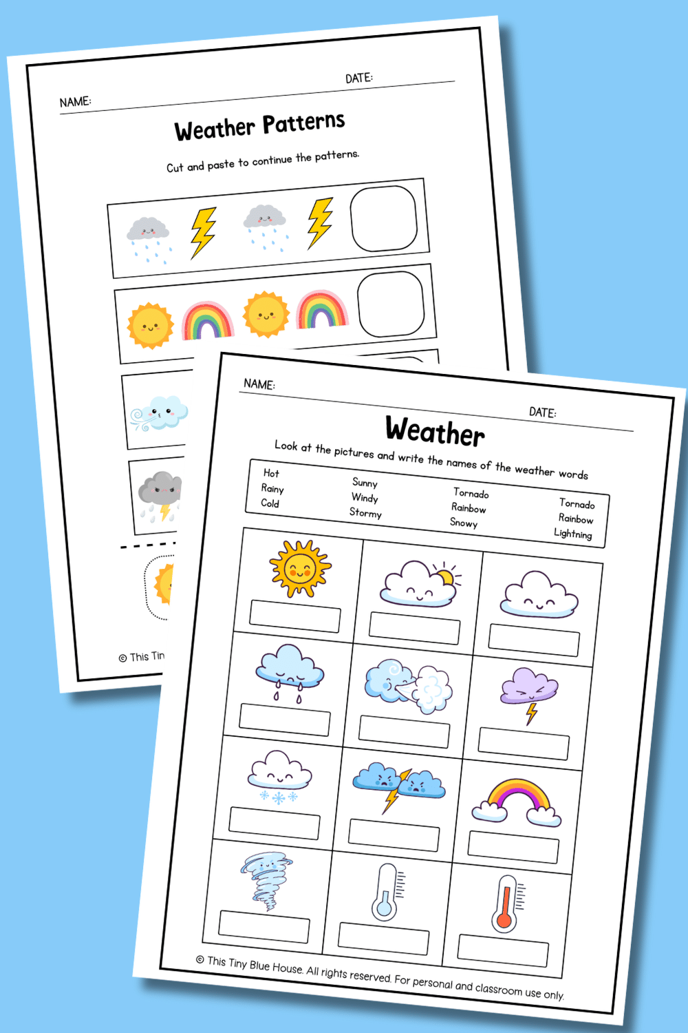 Weather Worksheets (Free printable Weather Activity Pack) - This Tiny ...