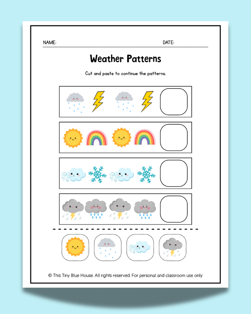 Weather Worksheets (Free printable Weather Activity Pack) - This Tiny ...