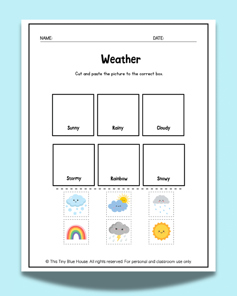 Weather Worksheets (Free printable Weather Activity Pack) - This Tiny ...