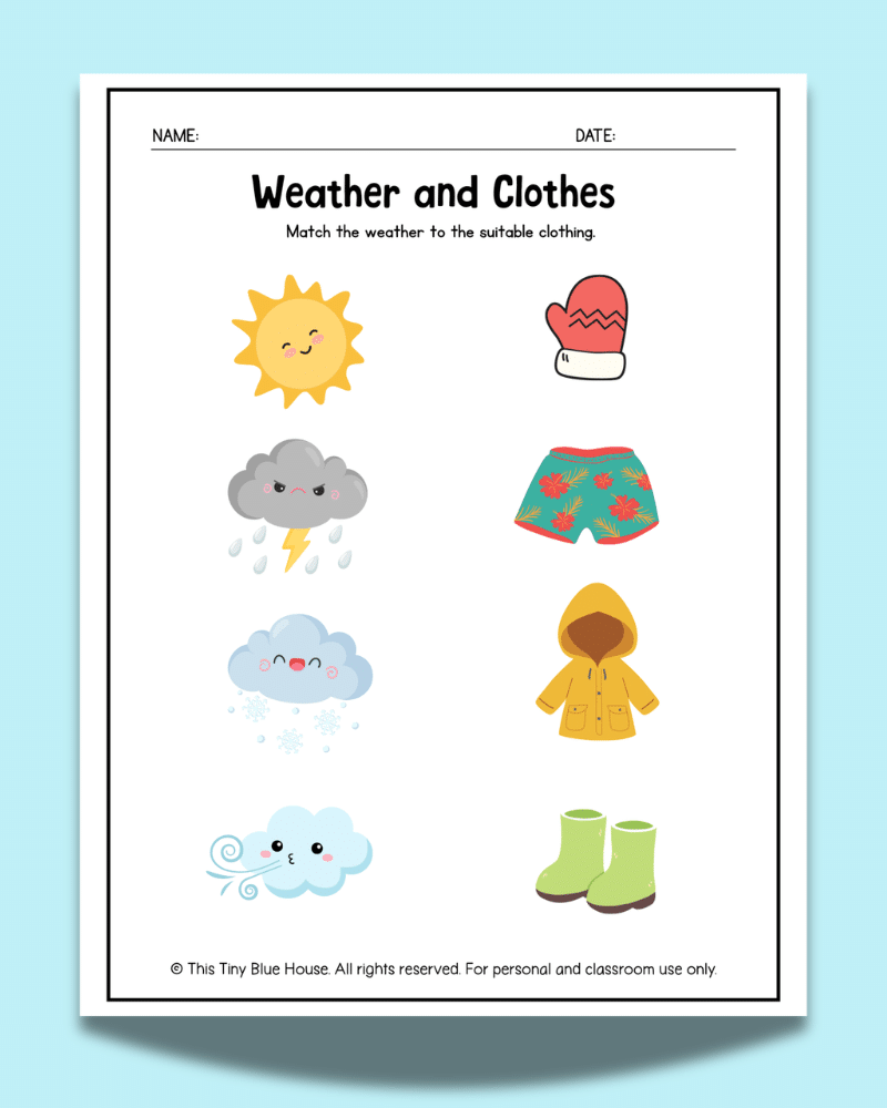 Weather Worksheets (Free printable Weather Activity Pack) - This Tiny ...