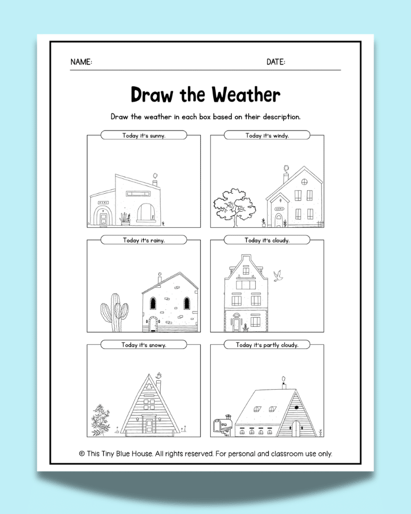 Weather Worksheets (Free printable Weather Activity Pack) - This Tiny ...