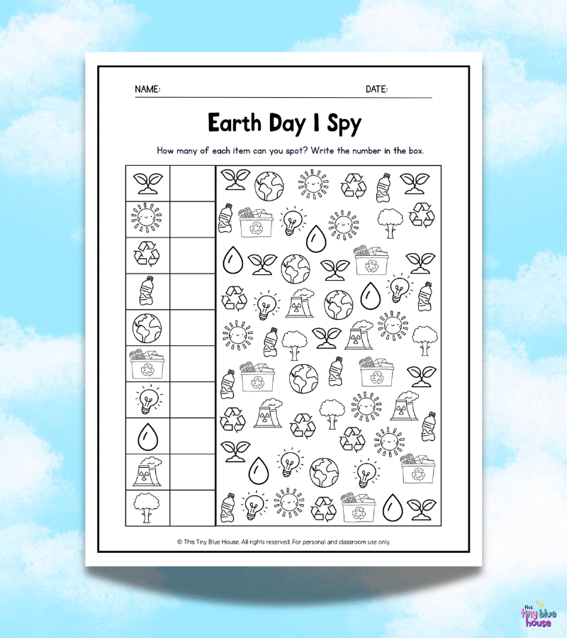 Earth Day Worksheets (Free Printable 7‑Page Bundle) - This Tiny Blue House
