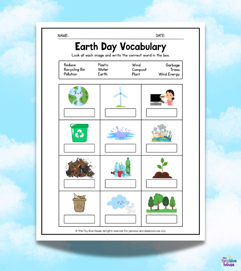 Earth Day Worksheets (Free Printable 7‑Page Bundle) - This Tiny Blue House