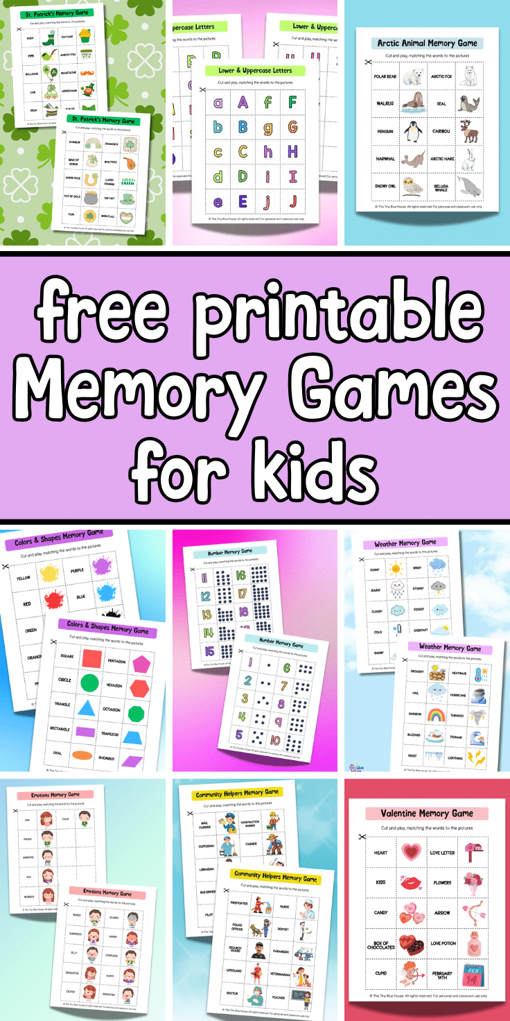 Free Printable Memory Games for Kids (Screen-Free Matching Fun) - This ...