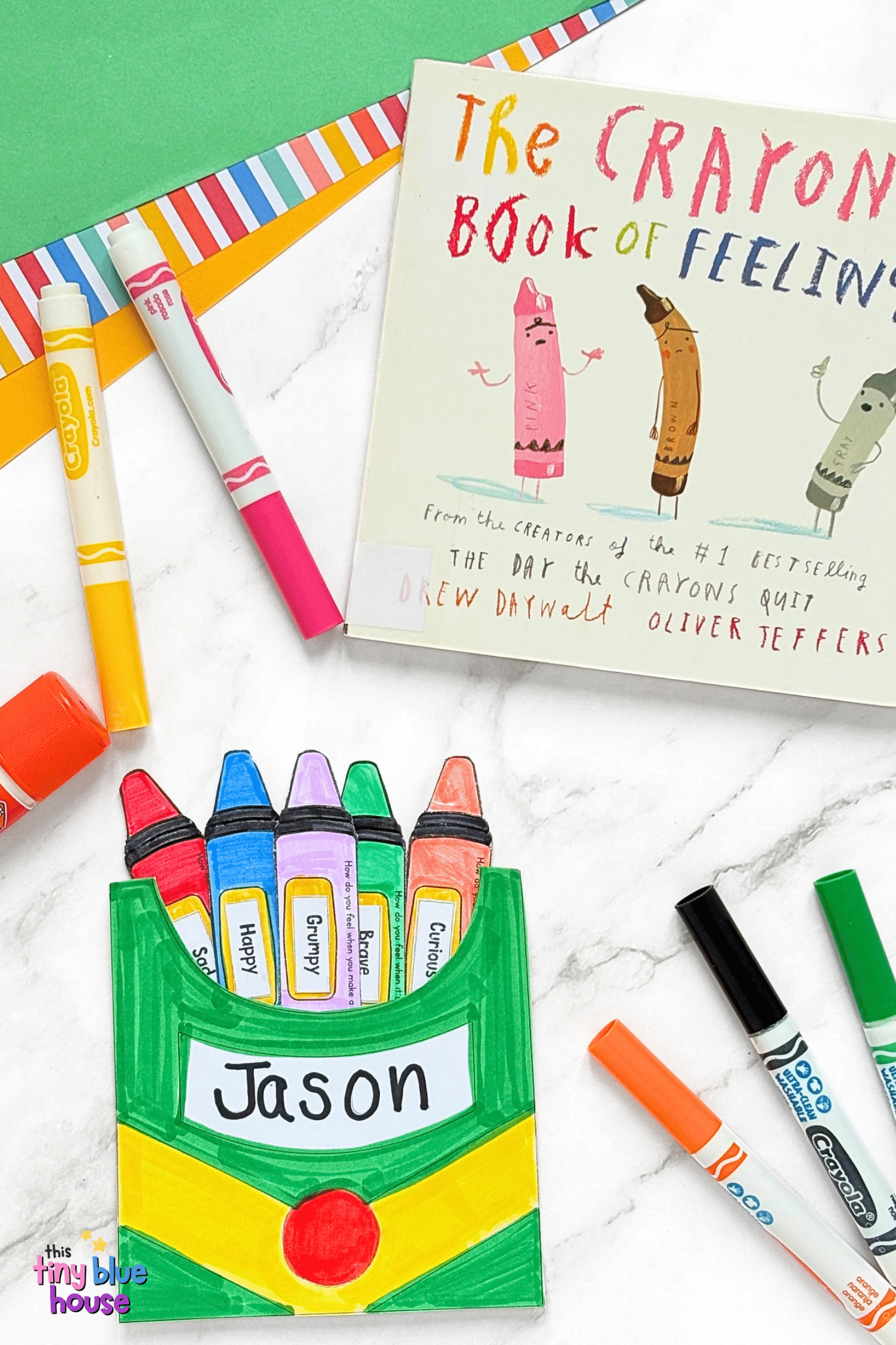 Crayon Box Feelings Name Craft (Printable SEL Activity) - This Tiny ...