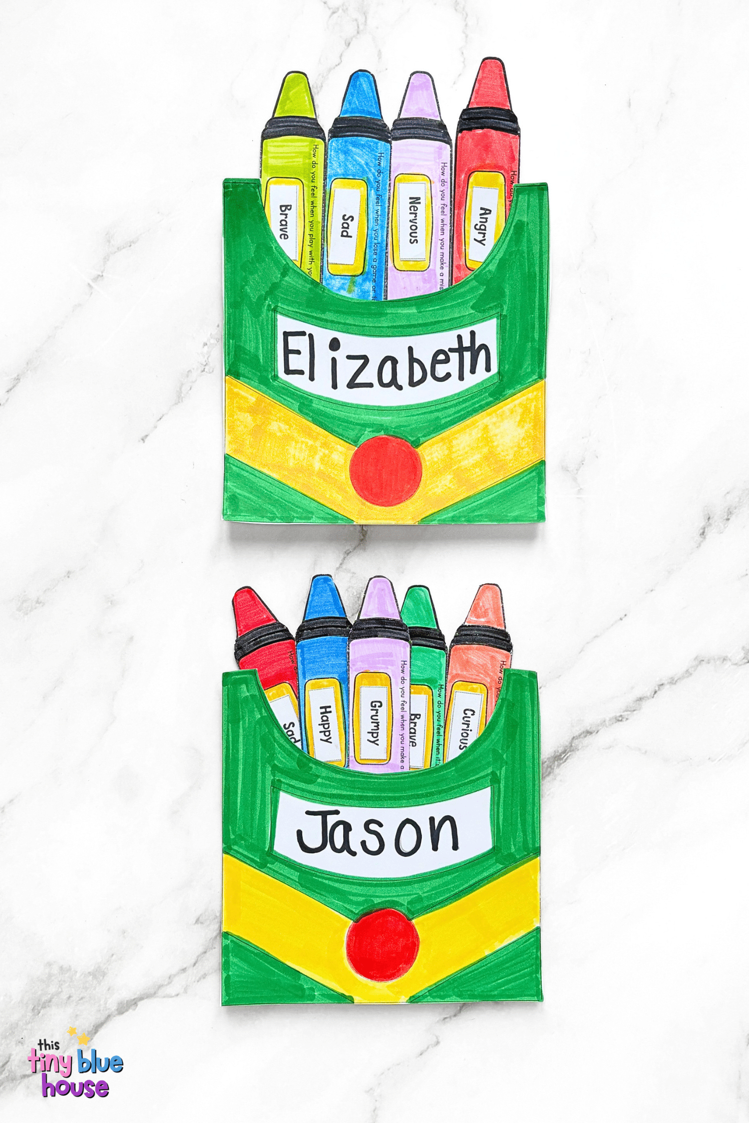 Crayon Box Feelings Name Craft (Printable SEL Activity) - This Tiny ...