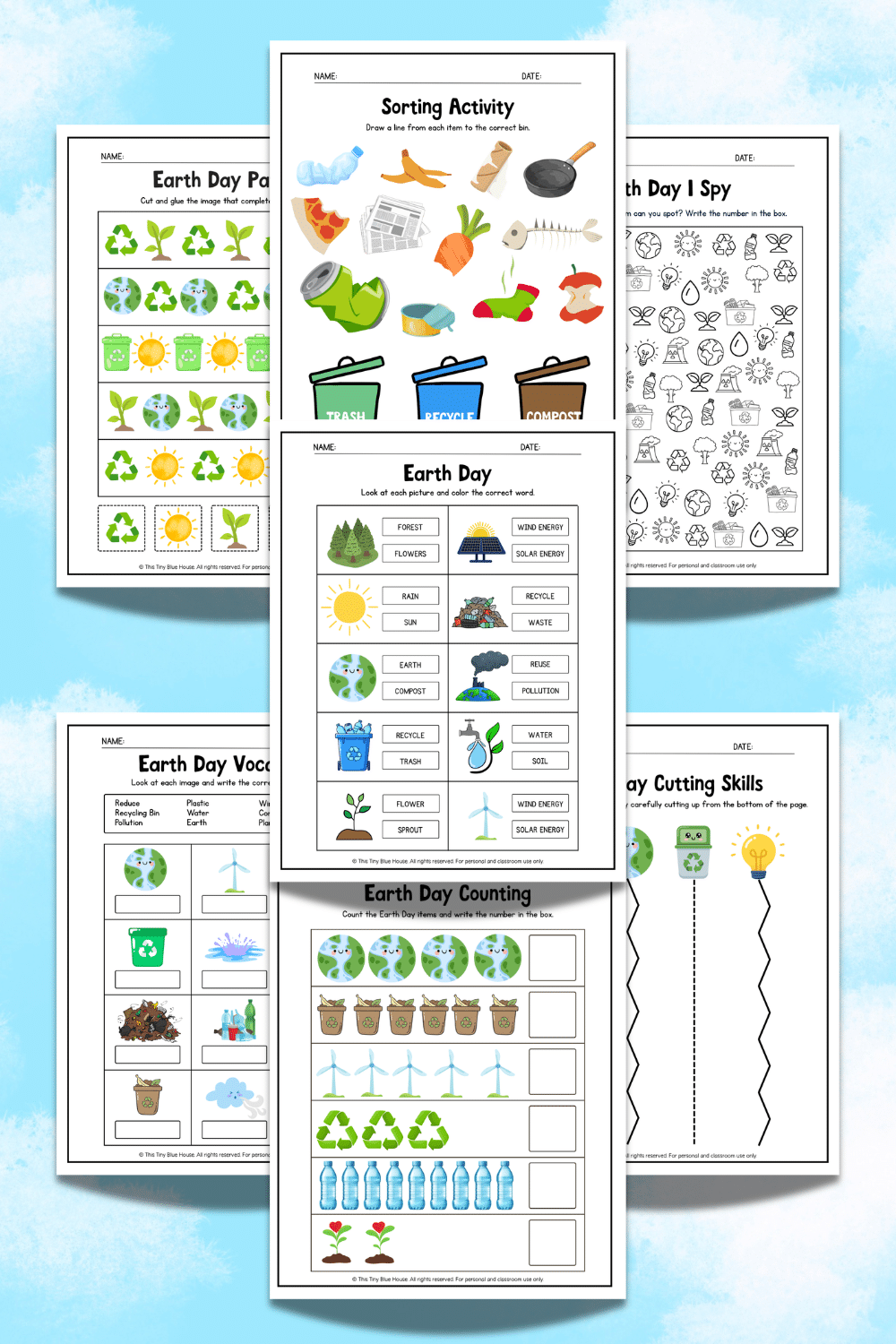 Earth Day Worksheets (Free Printable 7‑Page Bundle) - This Tiny Blue House