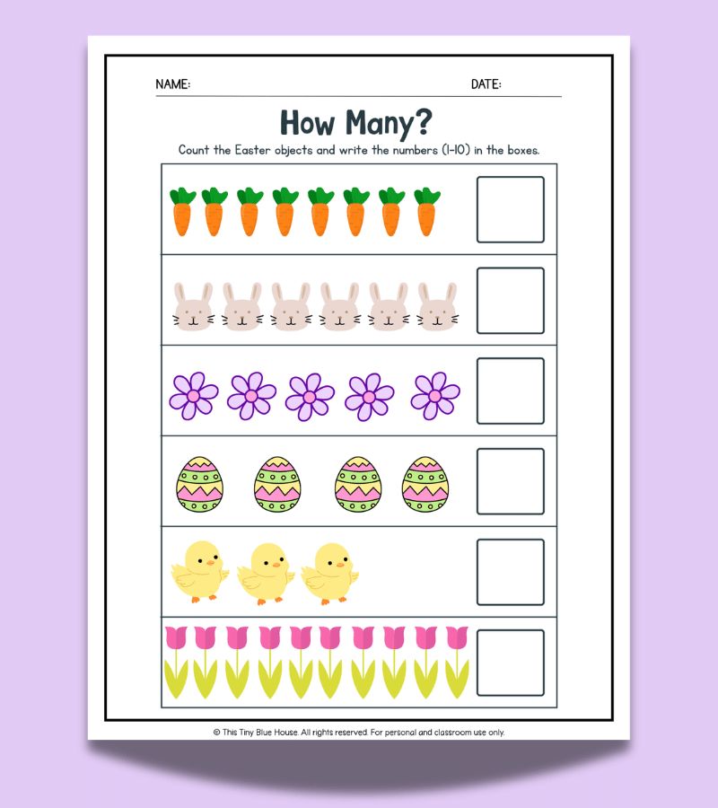 Easter Worksheets for Kids (Free 8 Page Activity Bundle) - This Tiny ...