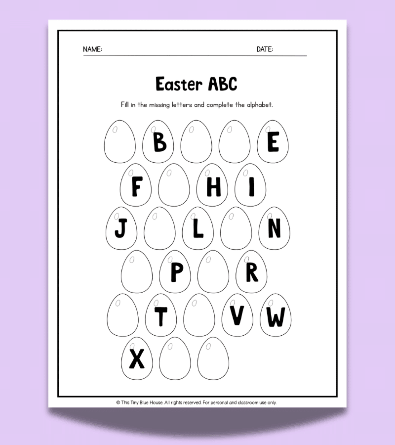 Easter Worksheets for Kids (Free 8 Page Activity Bundle) - This Tiny ...