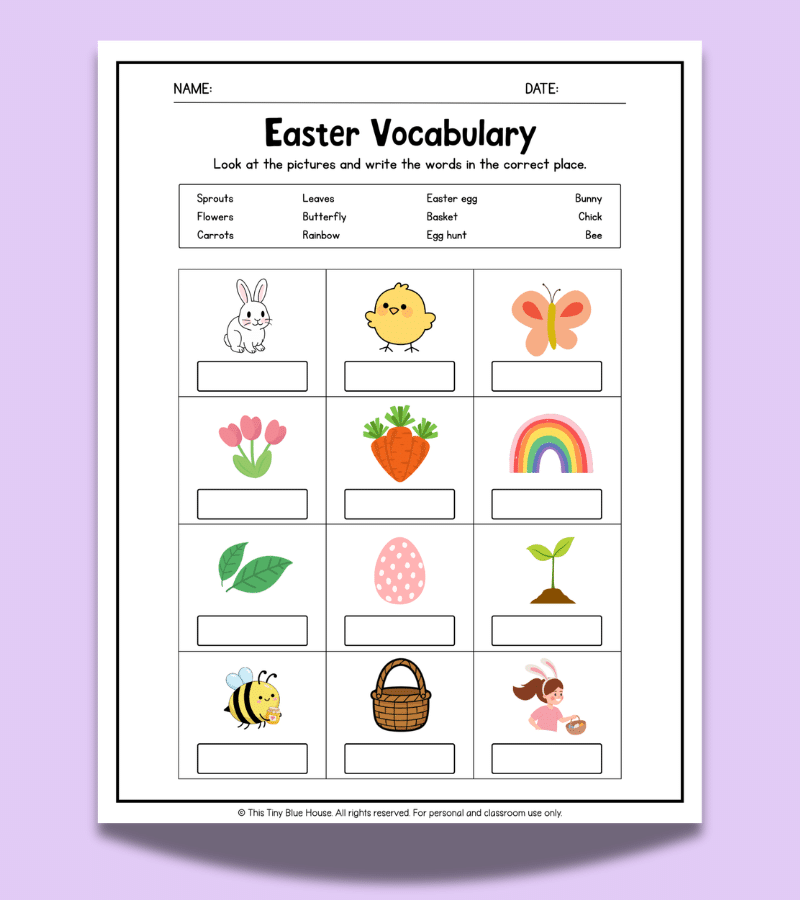 Easter Worksheets for Kids (Free 8 Page Activity Bundle) - This Tiny ...