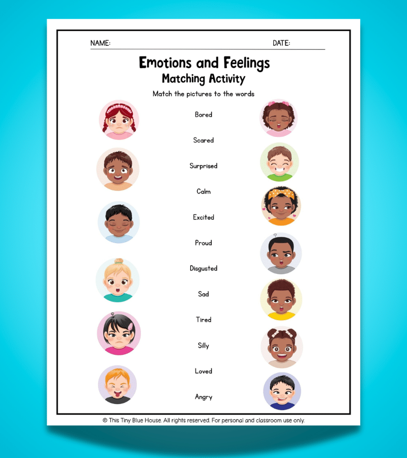 Emotions Worksheets for Kids (Free 9 Page Feelings Bundle) - This Tiny ...