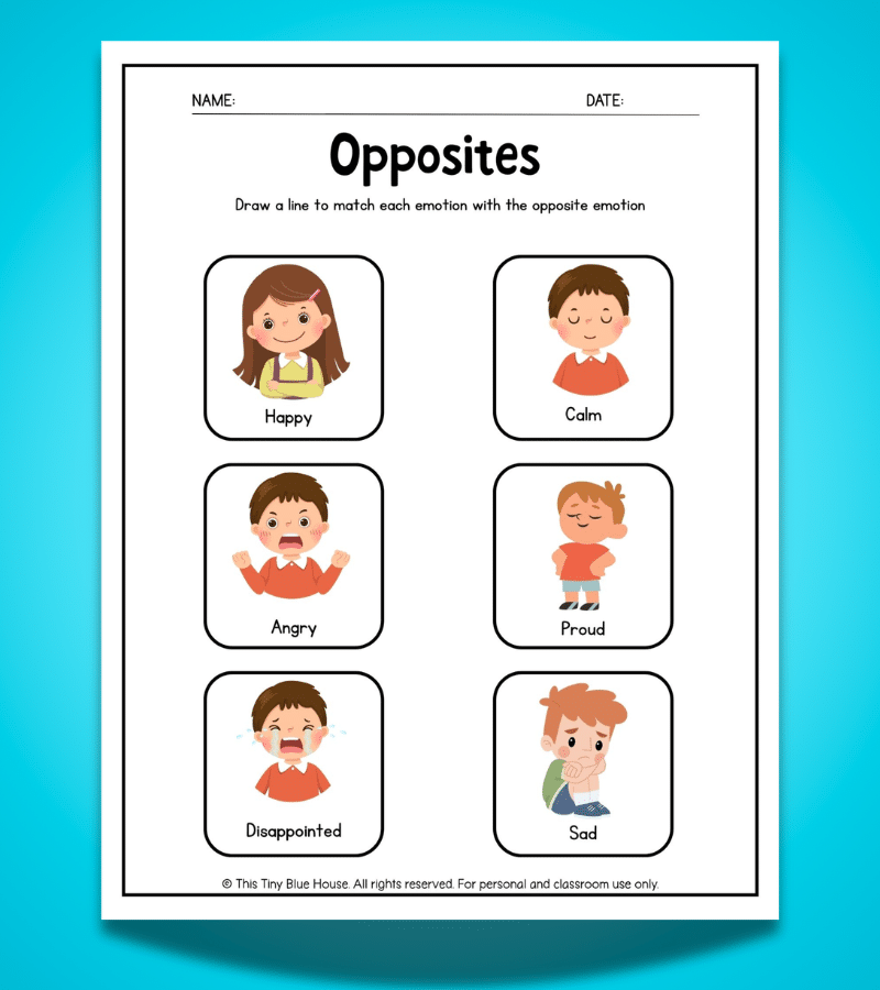 Emotions Worksheets for Kids (Free 9 Page Feelings Bundle) - This Tiny ...