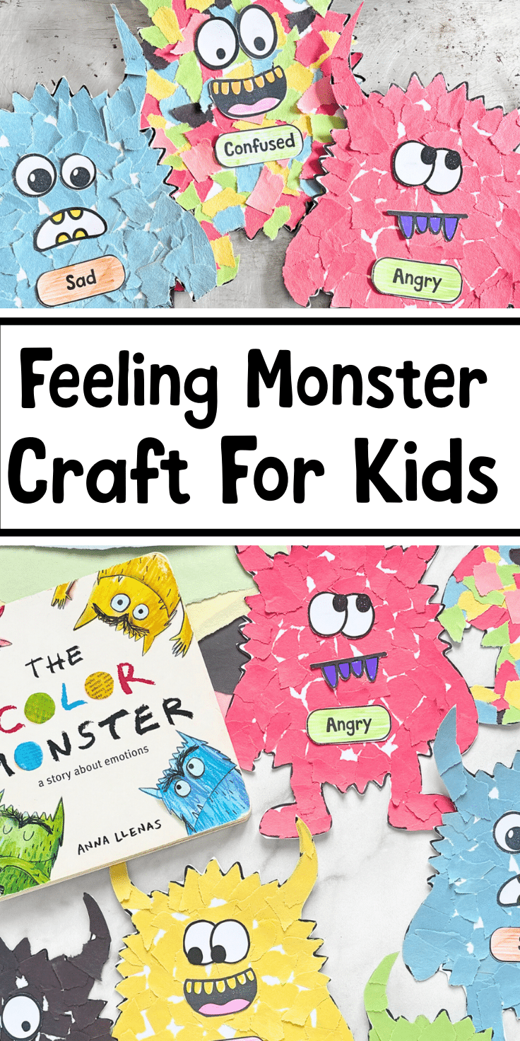 Torn paper feelings monster Craft (Inspired by The Color Monster Book ...