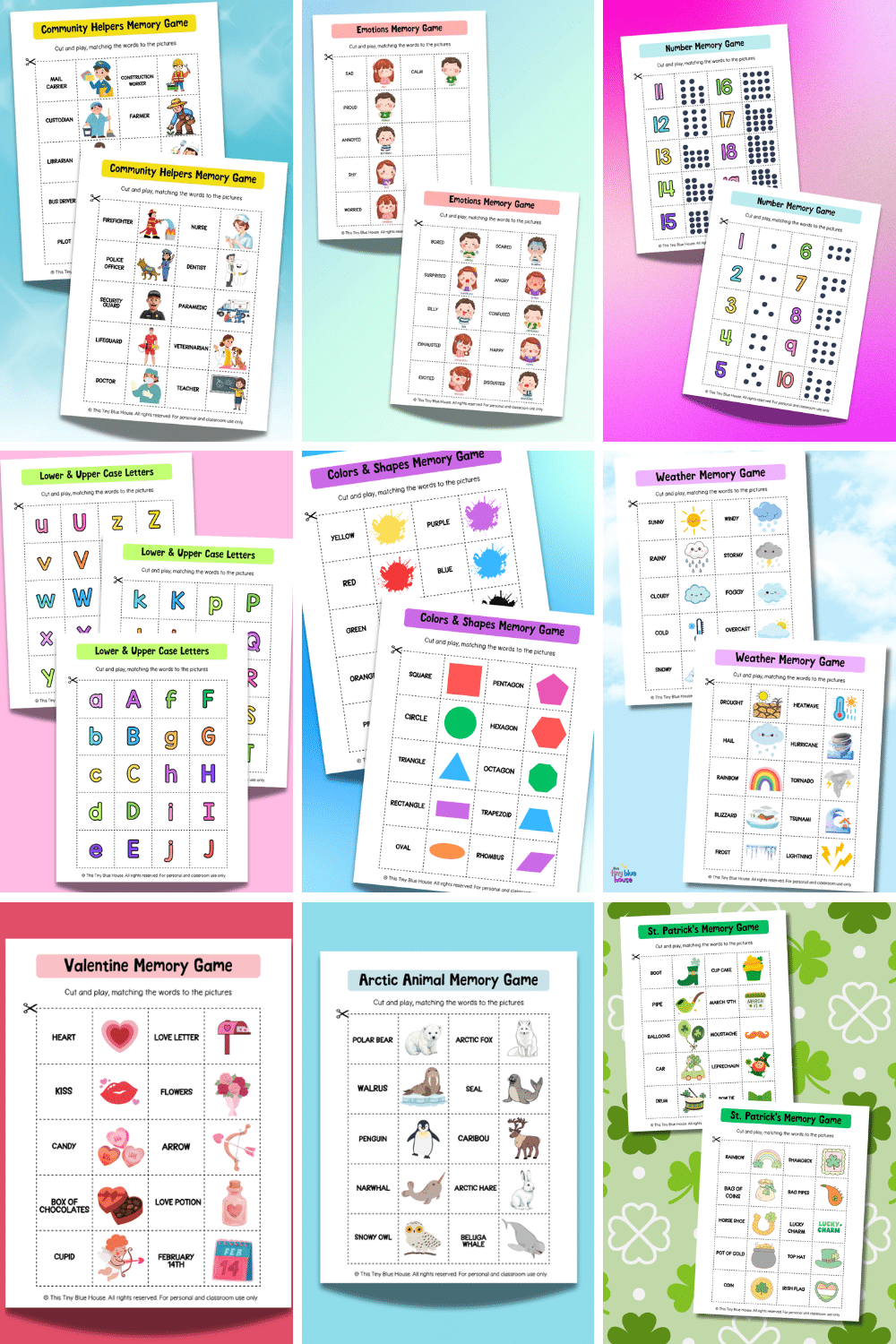 Free Printable Memory Games for Kids (Screen-Free Matching Fun) - This ...